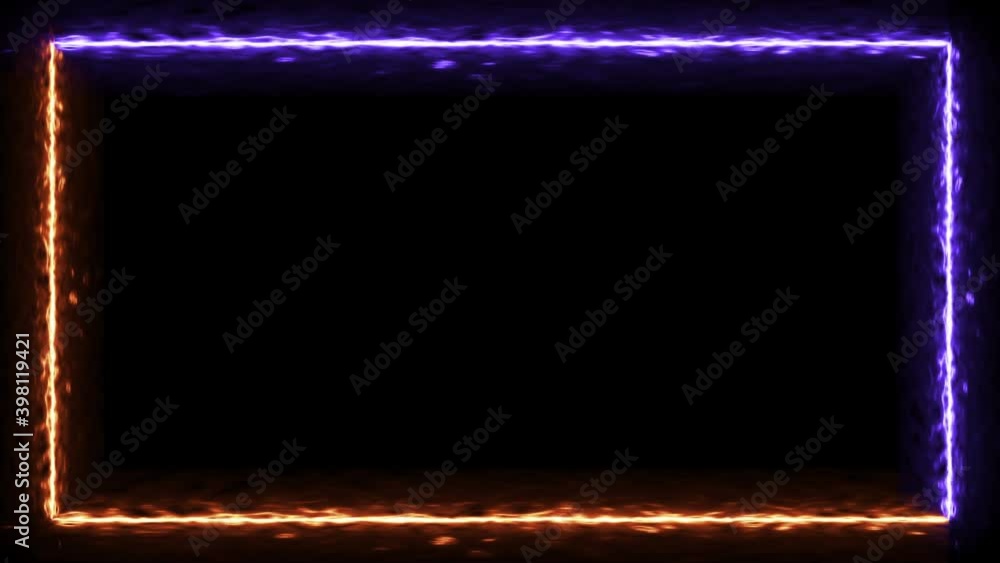 Versus screen. Blinking futuristic fire VS frames light on black ...