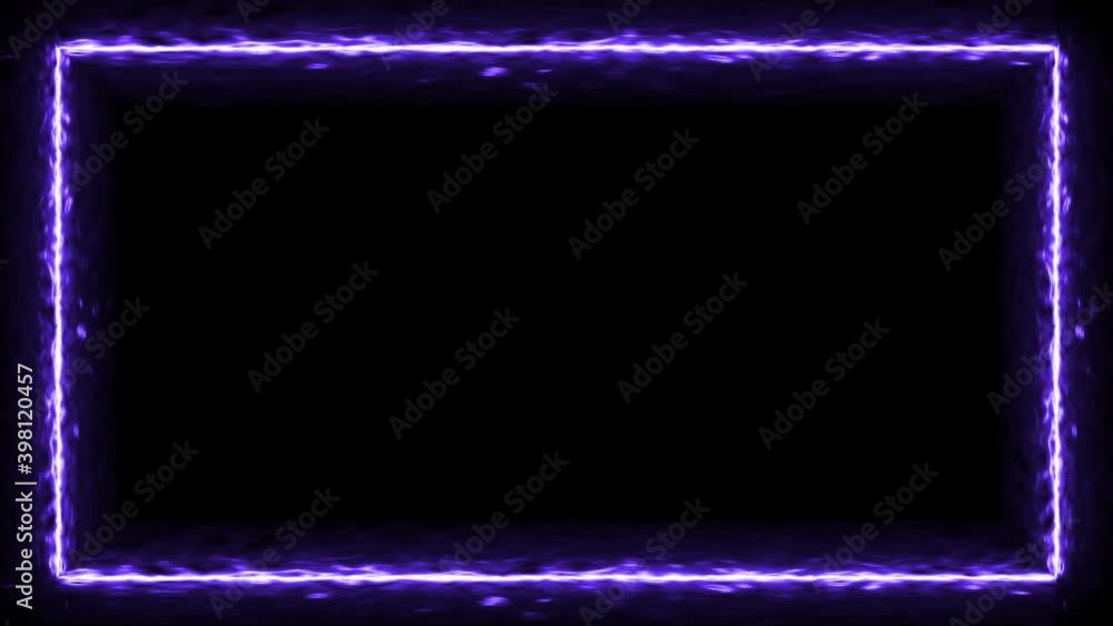 Electric purple frame on black background. 4K Abstract neon glow color ...