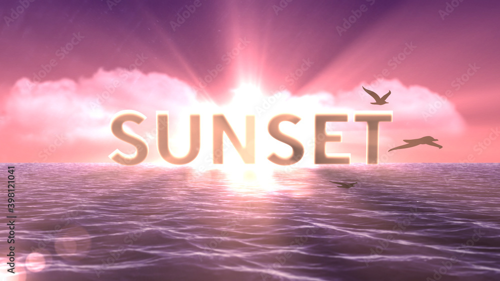 Calm Ocean Sunset Title Stock Template | Adobe Stock