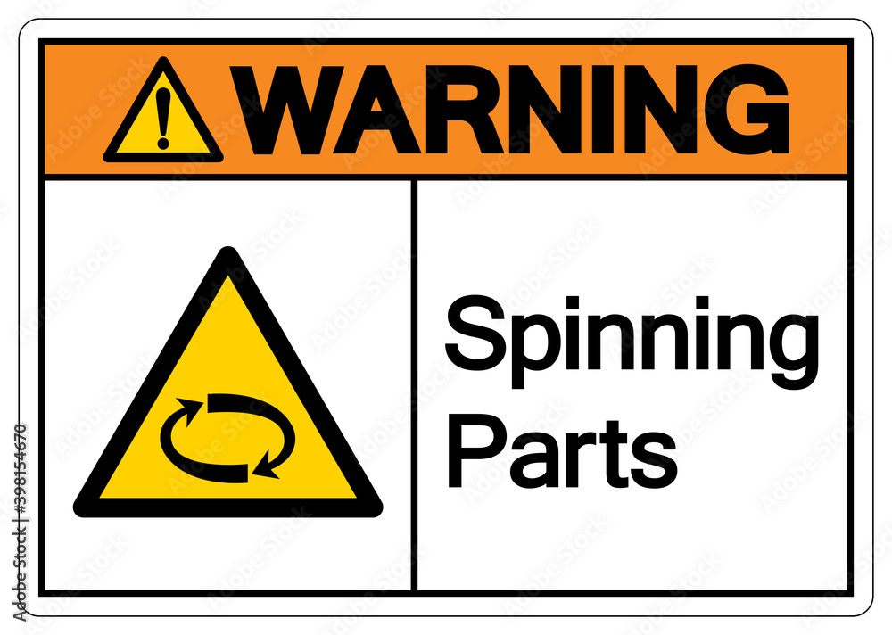 Warning Spinning Parts Symbol Sign, Vector Illustration, Isolate On ...