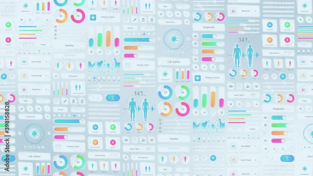 Creative design of medical application. Neumorphism. Hi tech panel ...