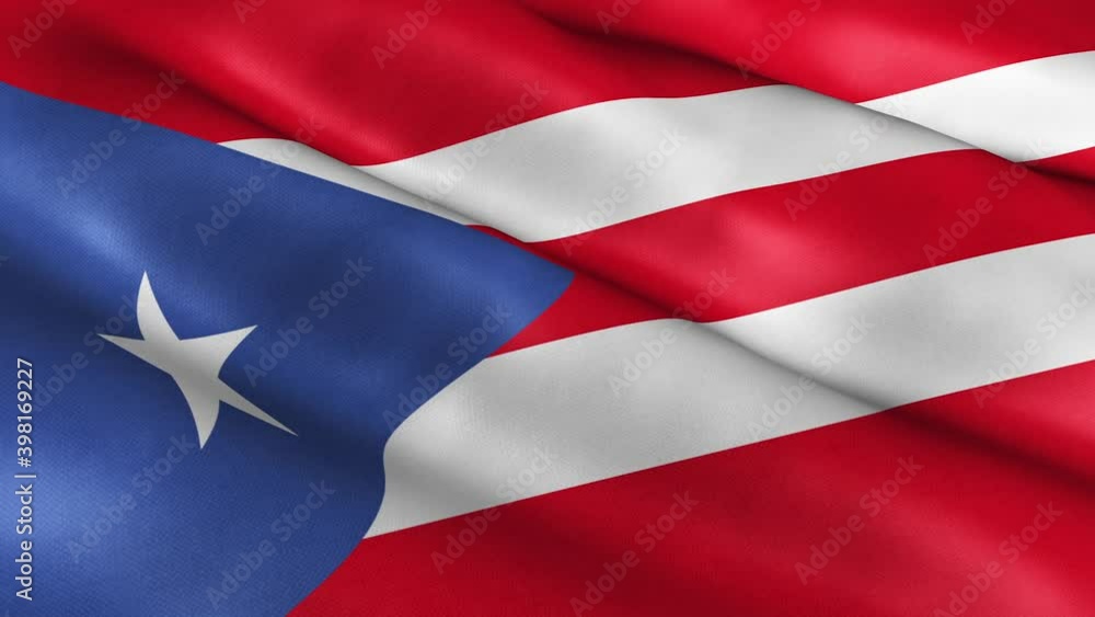 Puerto Rico National Flag Country Banner Waving 3D Loop Animation ...
