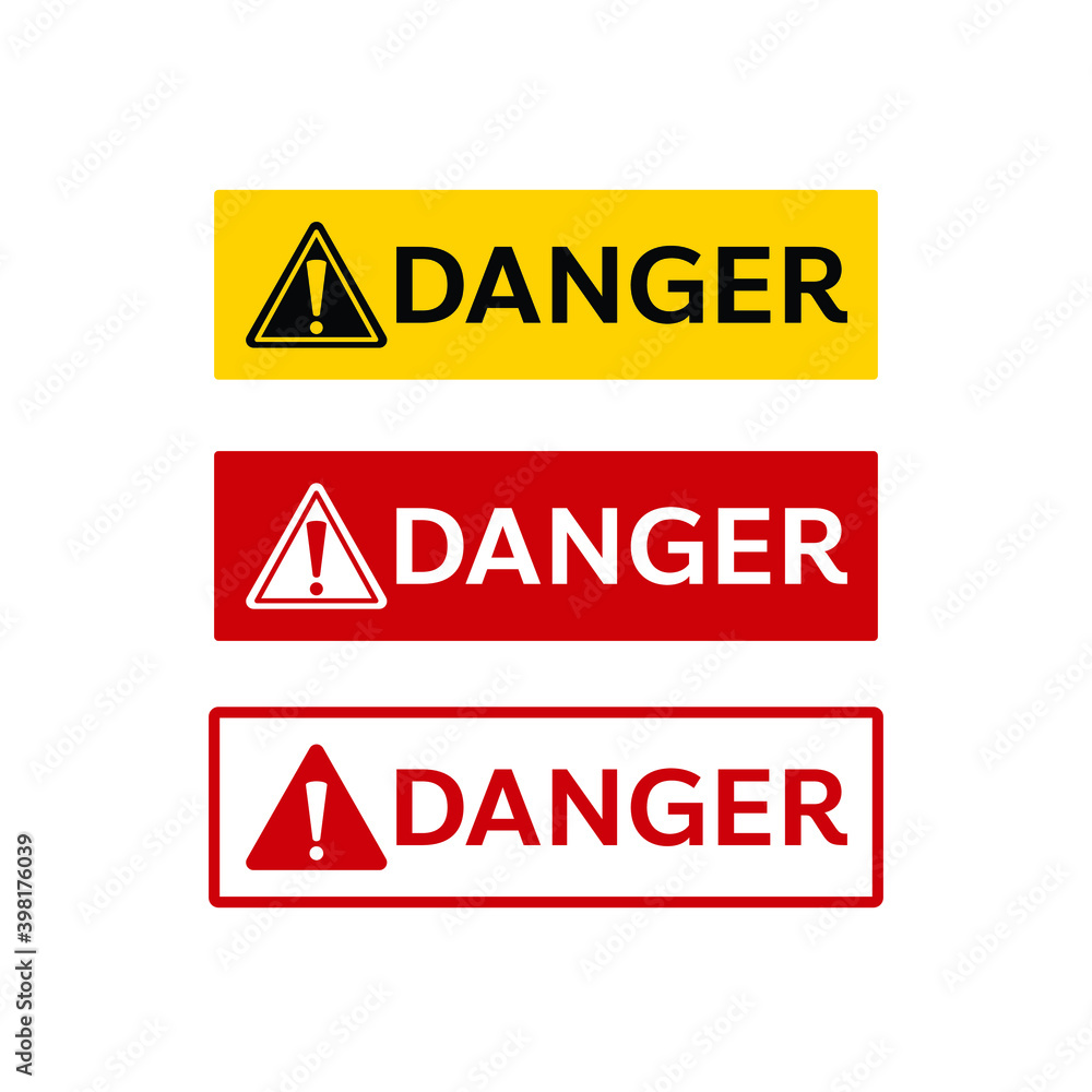 danger sign vector, caution symbol, warning icon Stock Vector | Adobe Stock