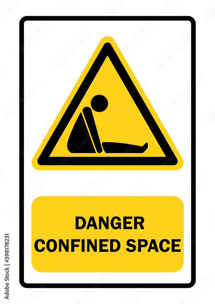 Confined Space Symbol Vector Illustration With explanatory text in a ...