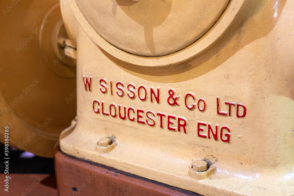 The internals of old steamship ship on a dry dock being restored Stock ...