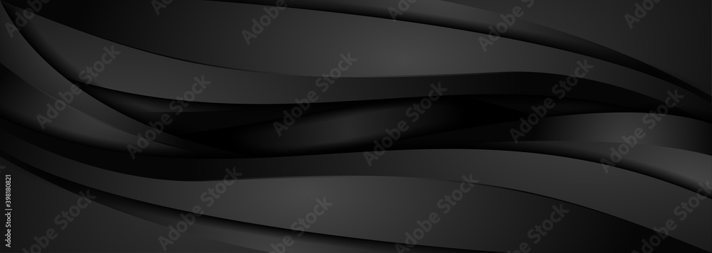 Abstract Dynamic Black Background with Various Shape Design. Usable for ...