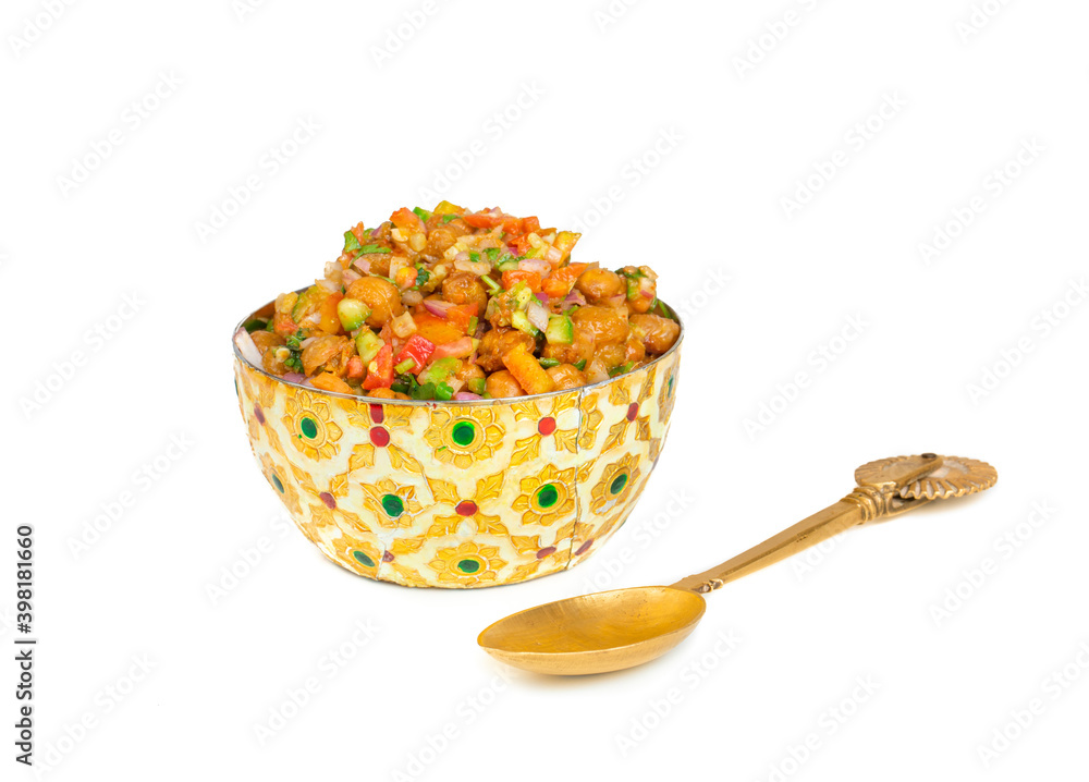 Indian Street Breakfast Chana Chaat Also Know as Chana Masala, Chola ...