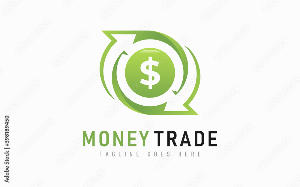 Money Trade Logo Design. Abstract Arrow Combination with Dollar Symbol ...
