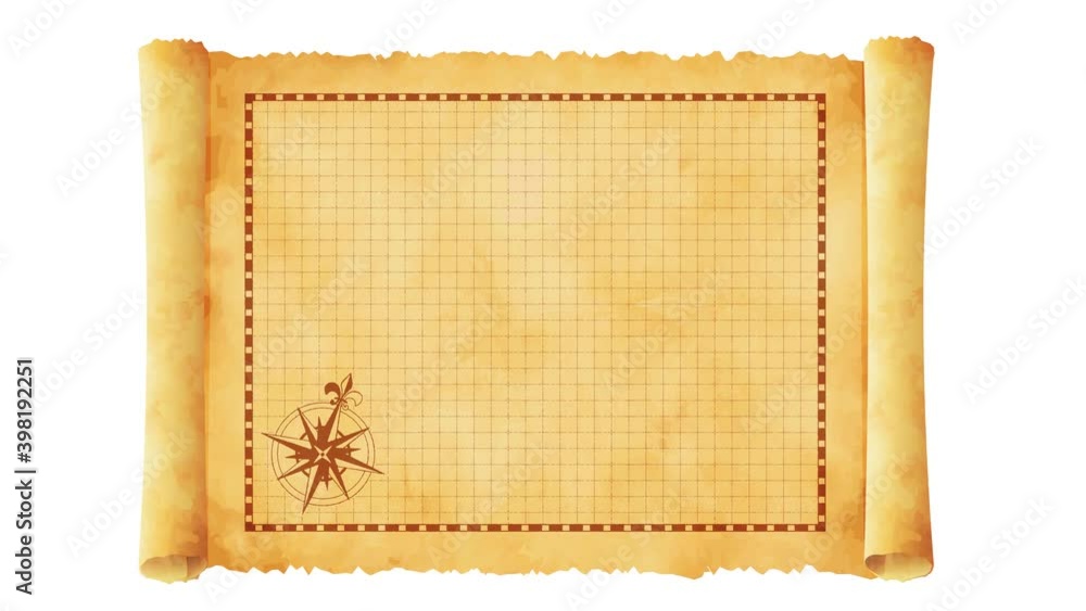 Old pirate treasure map illustration movie (blank) Stock Video | Adobe ...
