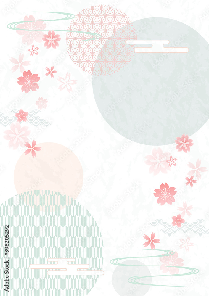 pastel color frame with Japanese traditional patterns Stock Vector ...