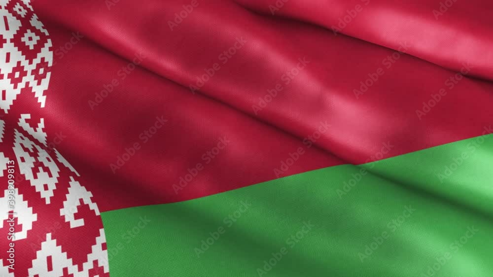 3D Realistic Belarus Flag Waving in the Wind Continuously. Seamless ...