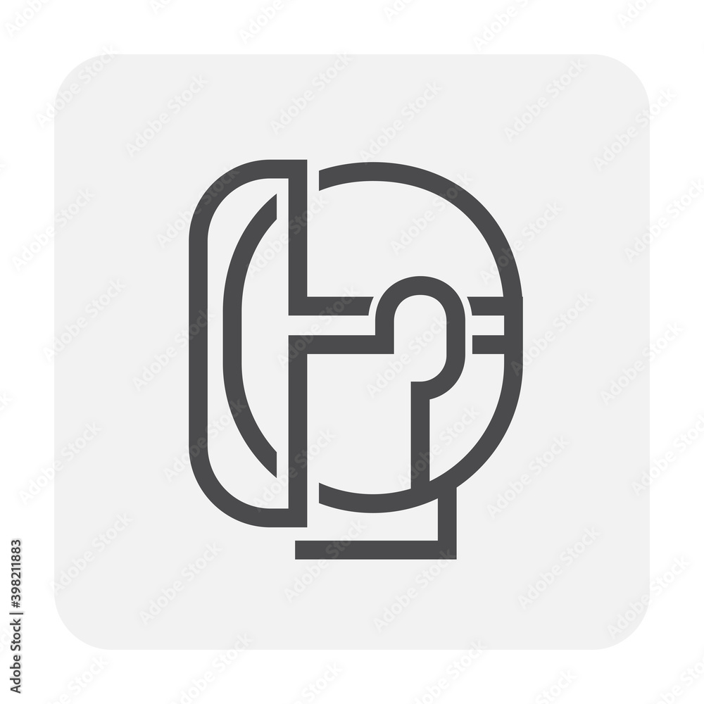 Face shield icon. Made from PVC transparent sheet or plastic. Know as ...