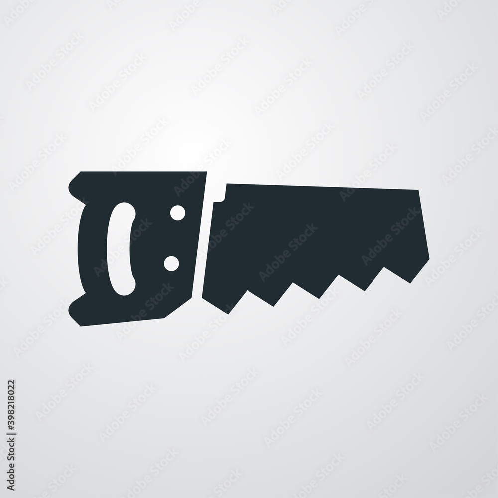 Icono plano silueta de serrucho de juguete en fondo gris Stock Vector ...