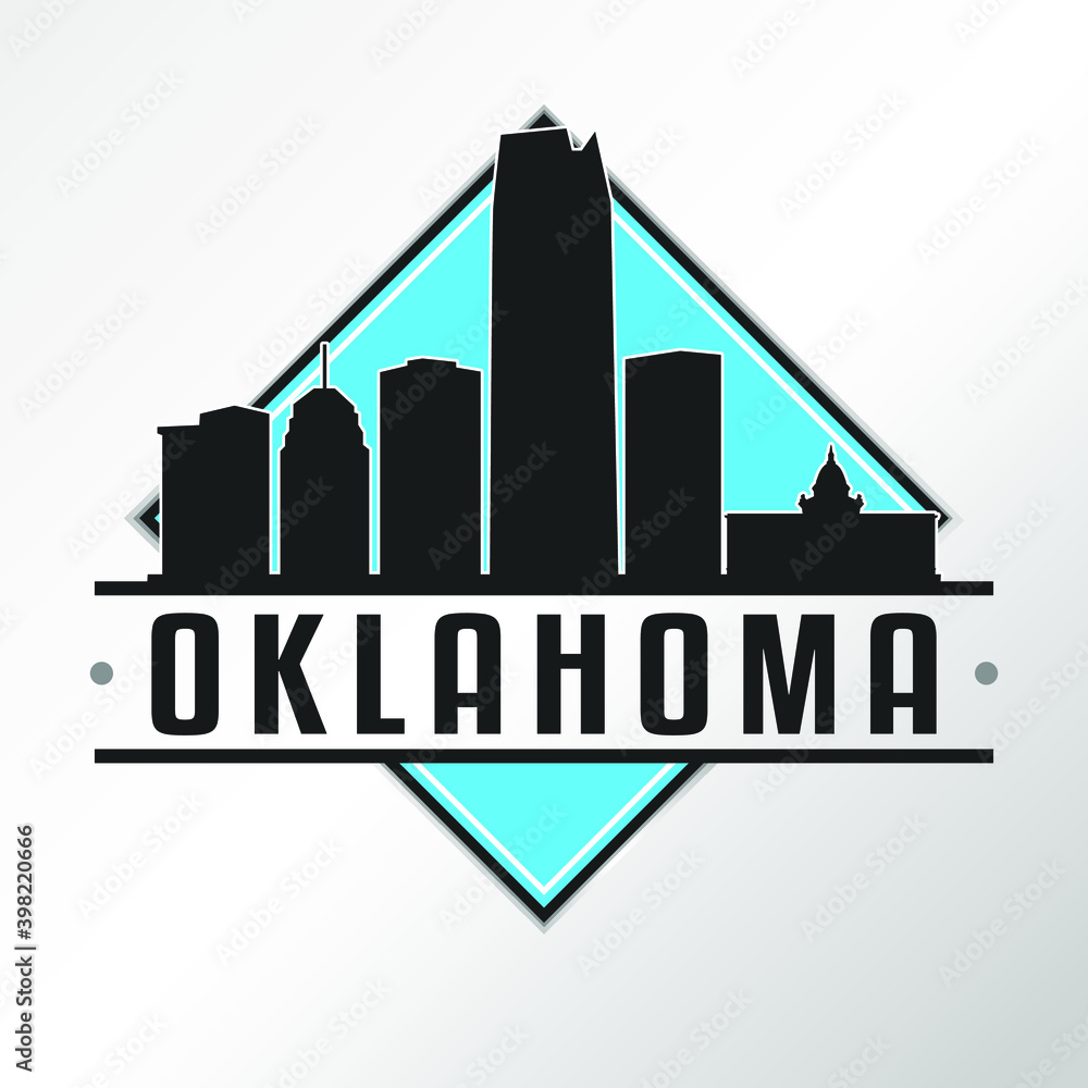 Oklahoma City Skyline Logo. Adventure Landscape Design. Vector ...