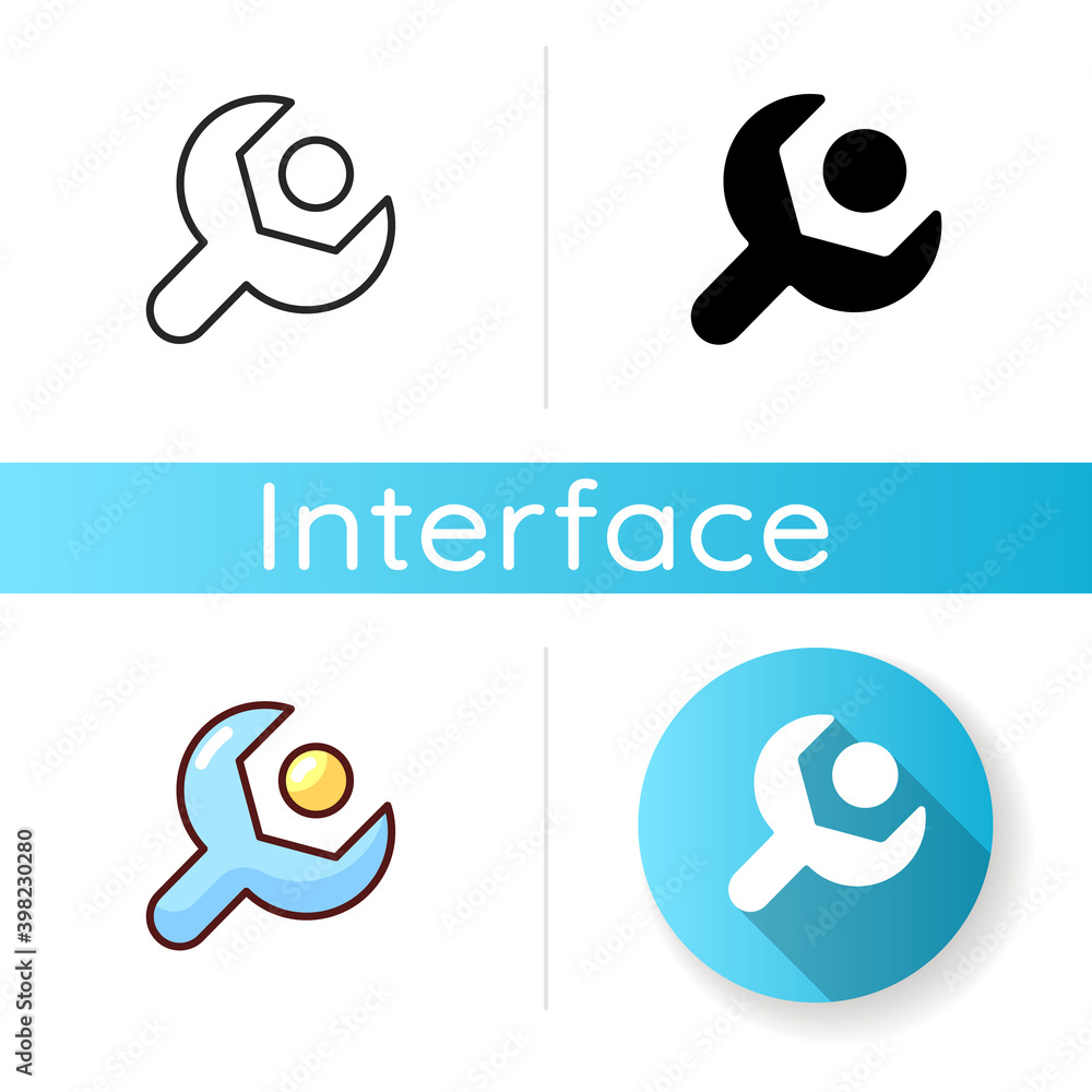 Setup icon. Settings menu. Setup-and-configuration process. System ...