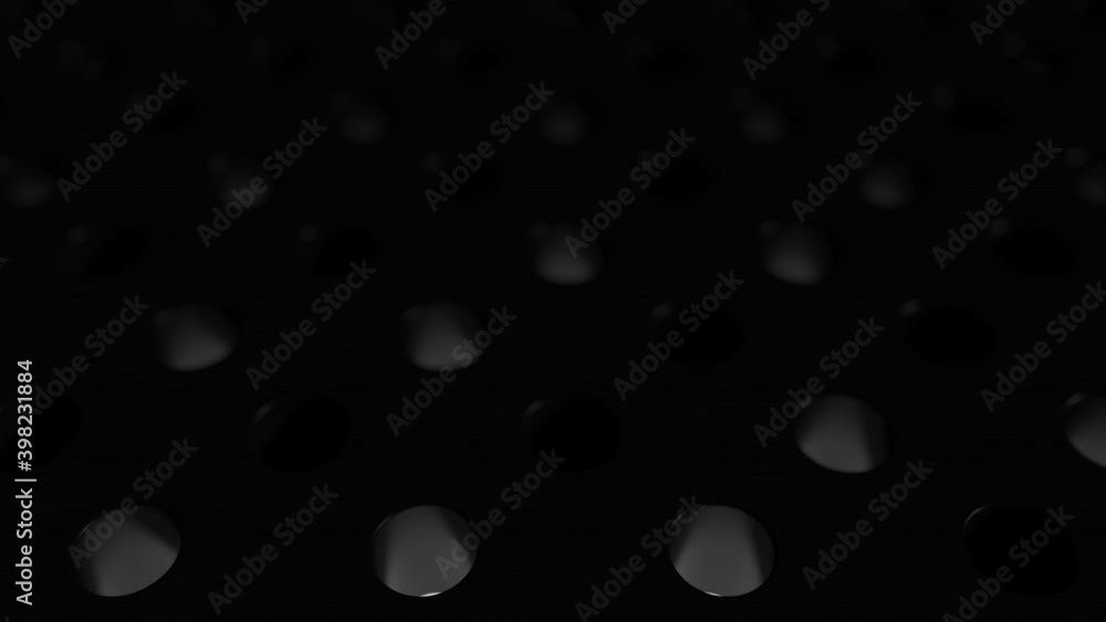 Vidéo Stock White glowing spheres jump from one hole to another. Dark ...