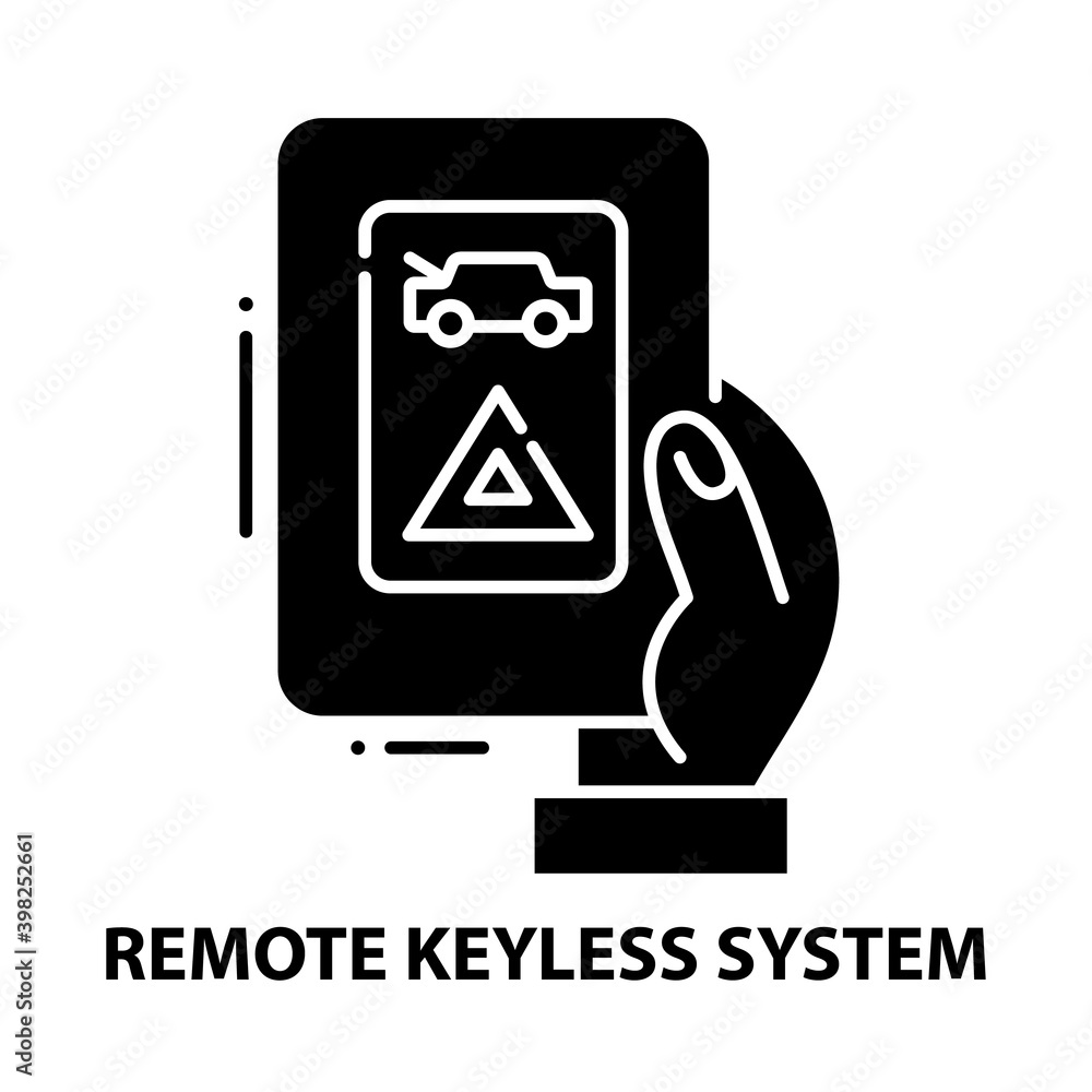 remote keyless system icon, black vector sign with editable strokes ...