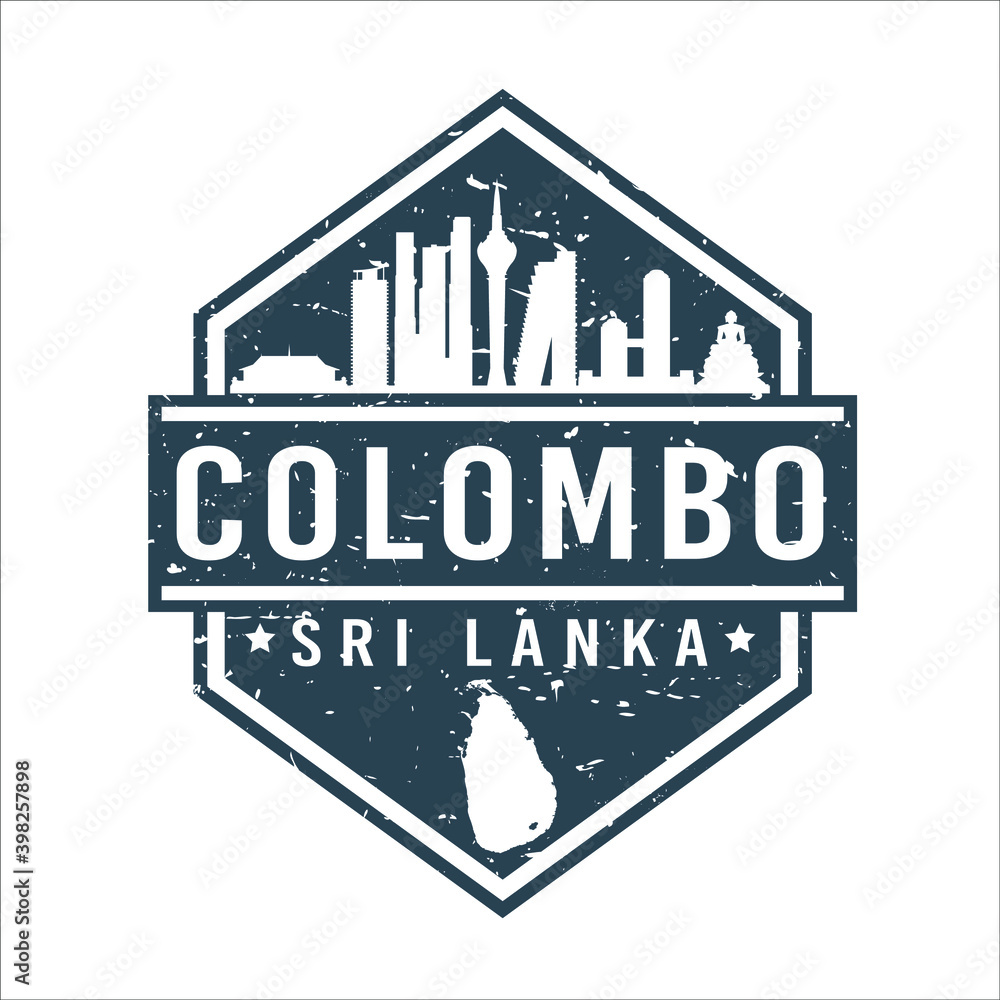 Colombo, Sri Lanka Travel Stamp Icon. Skyline City Design Tourism ...