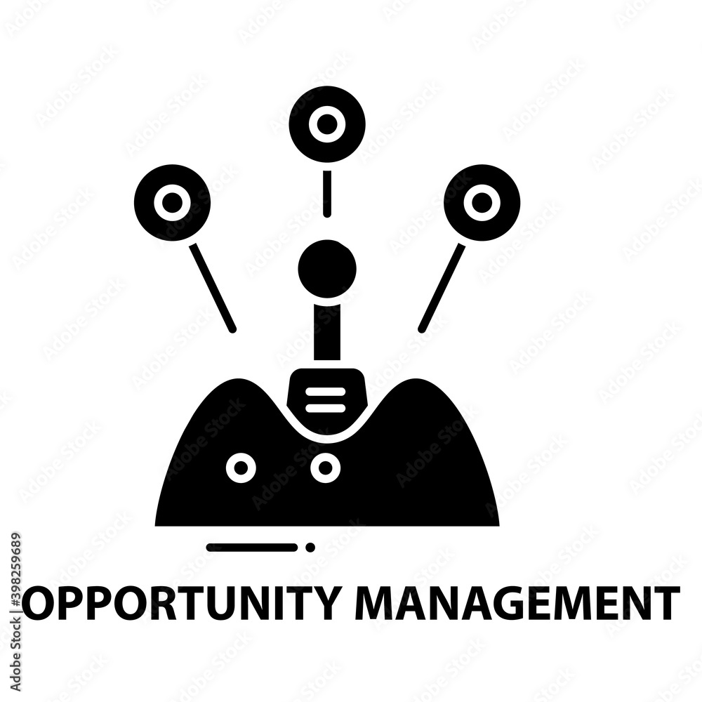 opportunity management icon, black vector sign with editable strokes ...