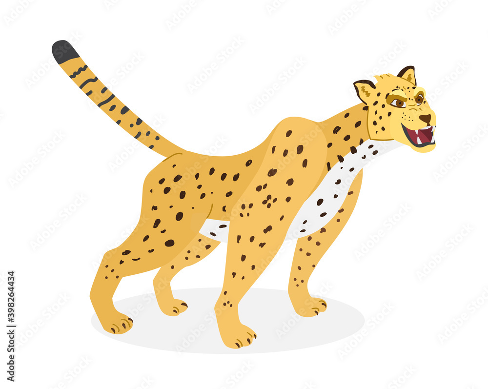 Jaguar Character Design Cartoon Vector Illustration. Strong And Scary ...