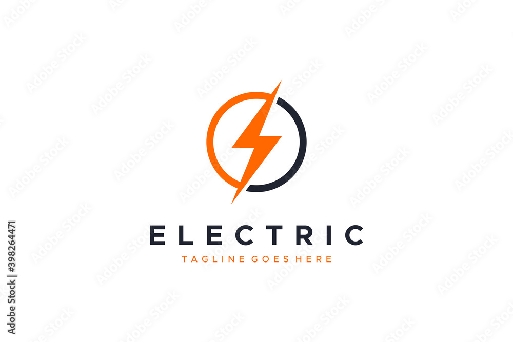 Initial Letter S Electricity Logo. Orange Thunderbolt Flash Icon with ...