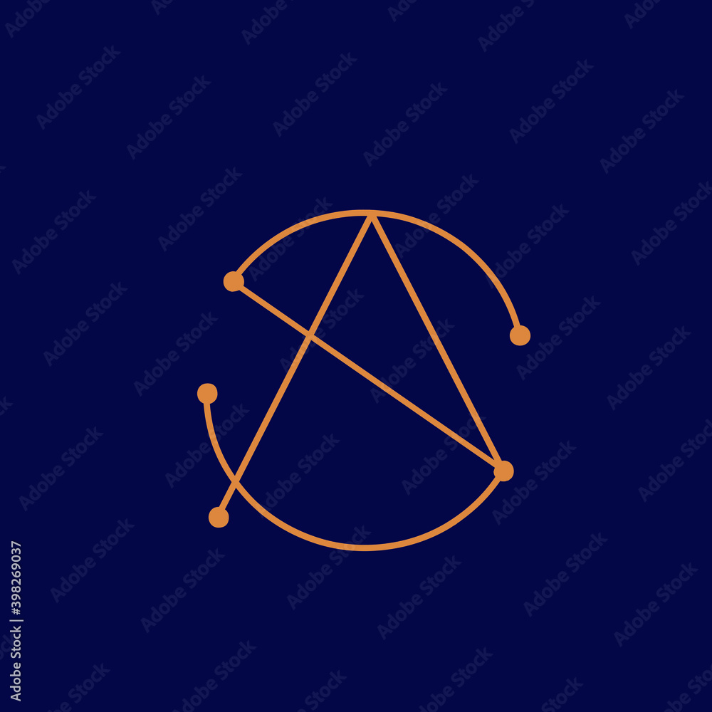 AS monogram logo.Abstract geometric typographic icon.Letter a and ...