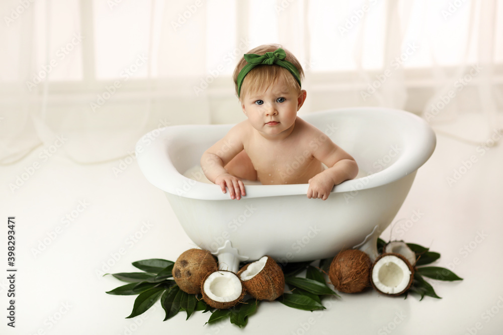 baby in bath Stock Photo | Adobe Stock