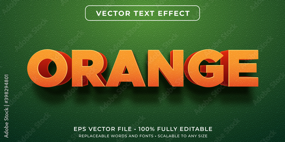 Editable text effect - orange texture text style Stock Vector | Adobe Stock