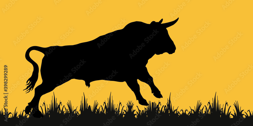 Running Bull Silhouette