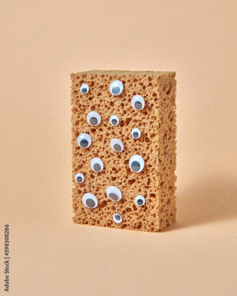 Bath sponge with googly eyes Stock Photo | Adobe Stock