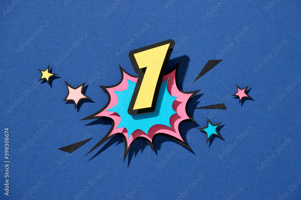 first-one-number-1-in-style-of-comics-pop-art-stock-photo-adobe-stock
