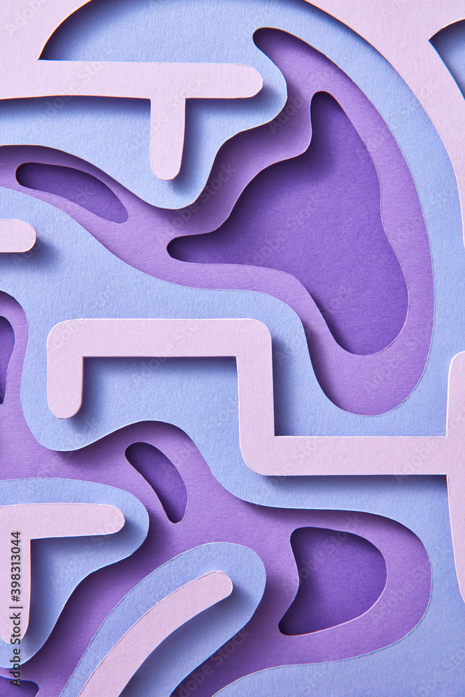 Papercraft colorful labyrinth of human brain made from paper. Stock ...