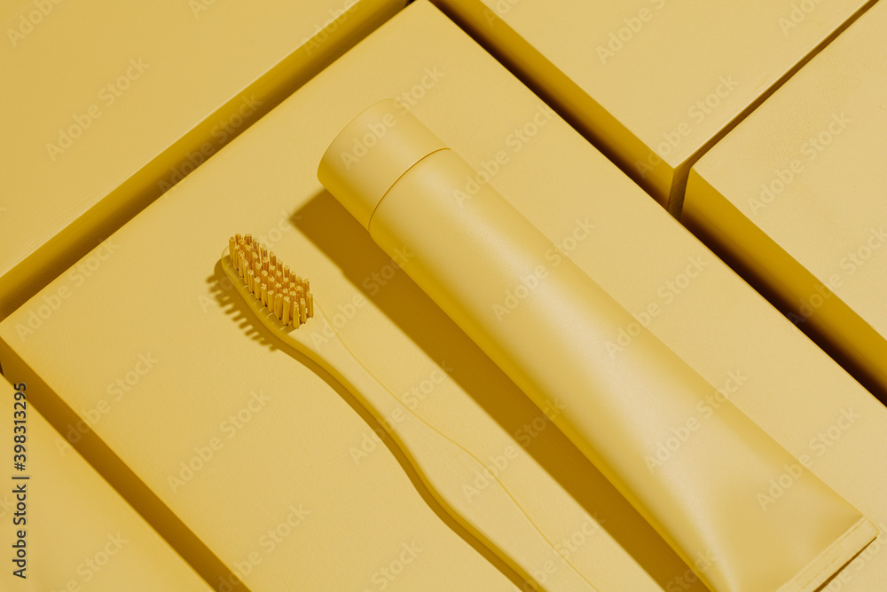 Toothbrush and toothpaste. Stock Photo | Adobe Stock