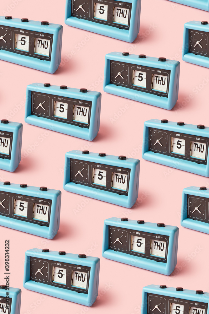 Old-fashioned flip clocks pattern. Stock Photo | Adobe Stock