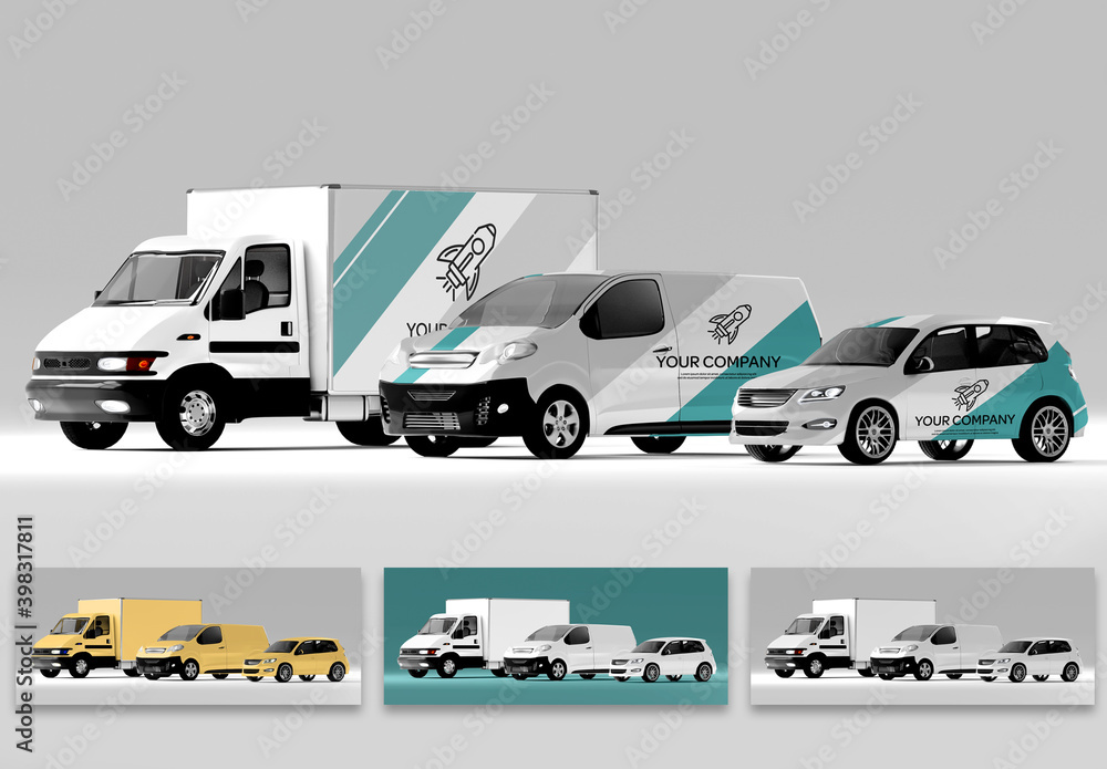 Mockup of a Car Collection Stock Template | Adobe Stock