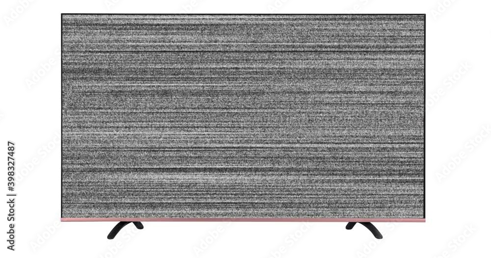 4k animation of television turn on and off with static tv noise effect ...