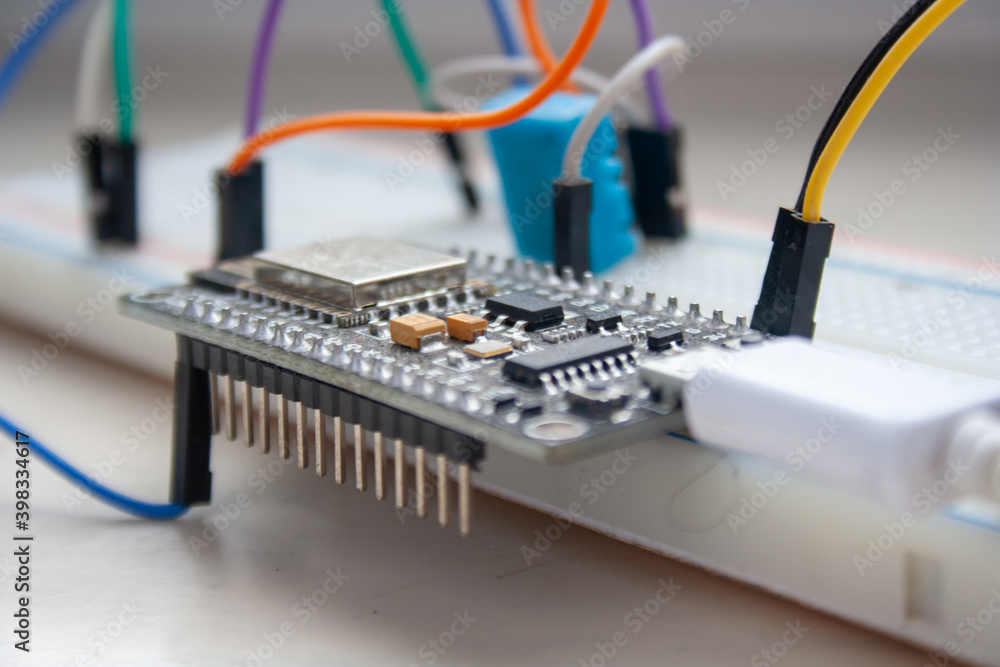 Electronic programming background. Microcontroller project. Arduino electronic platform for ...