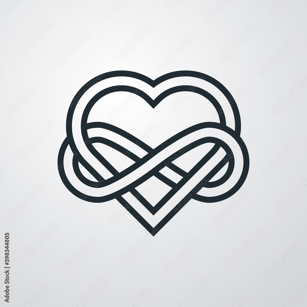 Símbolo de amor eterno. Logotipo con corazón y símbolo infinito ...
