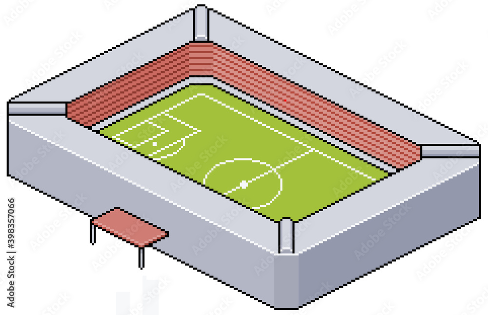 Pixel art football stadium construction for 8bit game Stock ...
