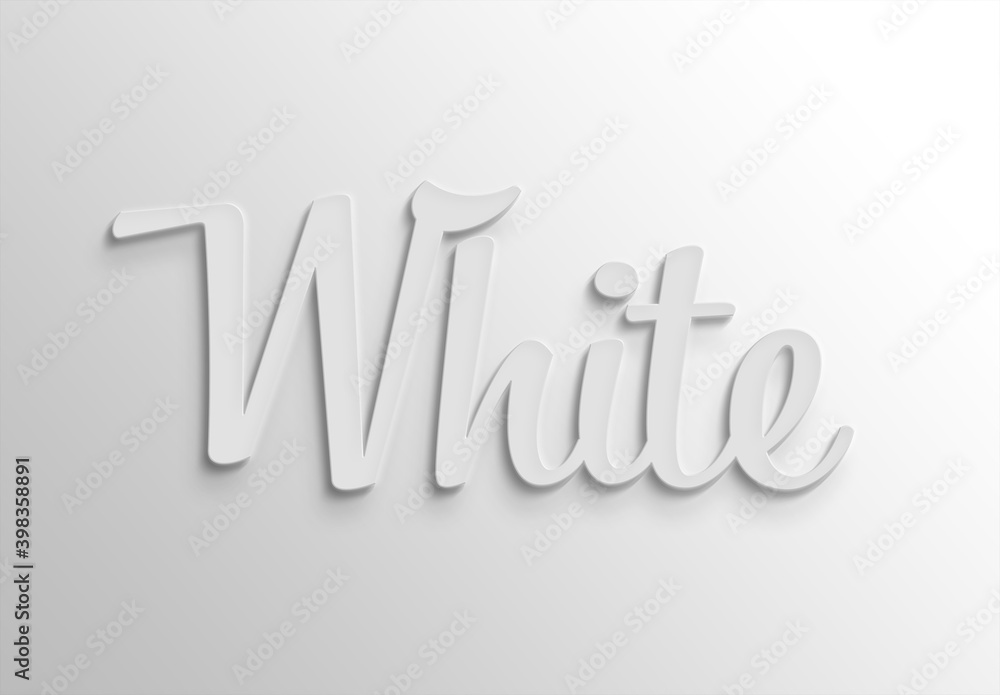 White 3D Text Effect with Shadow Mockup Stock Template | Adobe Stock