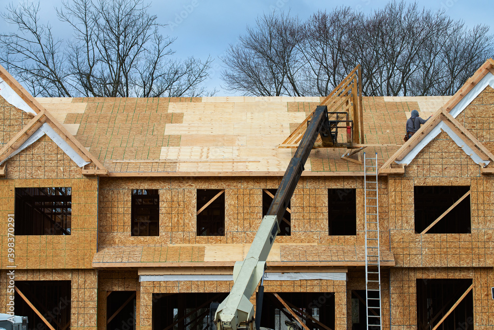 elevator lifting of building materials Stock Photo | Adobe Stock