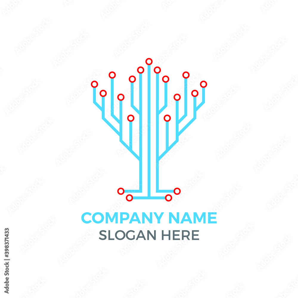 Circuit Tree Silhouette. Technology design element. Vector stock ... Circuit Tree Silhouette. Technology design element. Vector stock ...