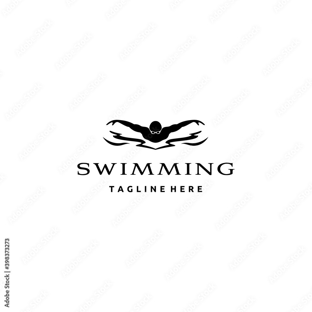 Butterfly Swimming Icon, Athlete Silhouette Stock Vector | Adobe Stock