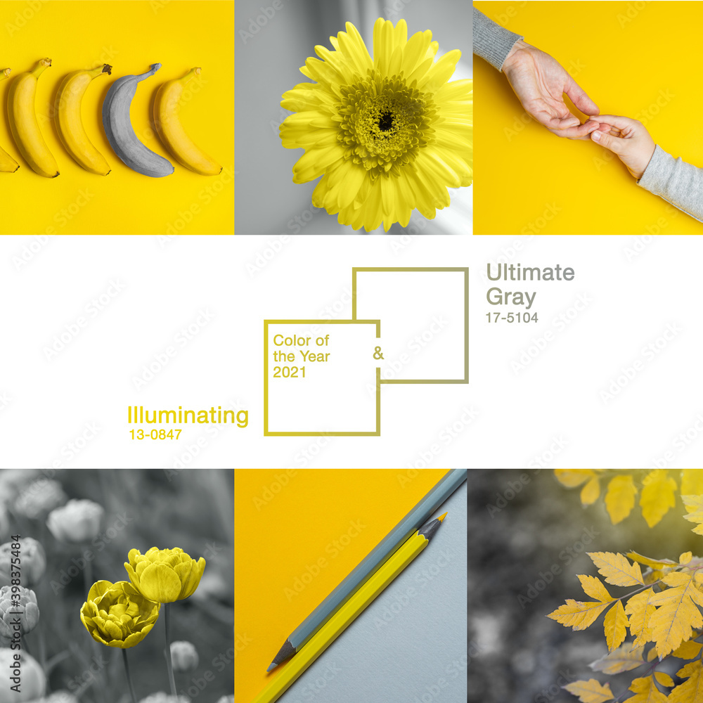 Creative square collage inspired by Illuminating and Ultimate Gray ...