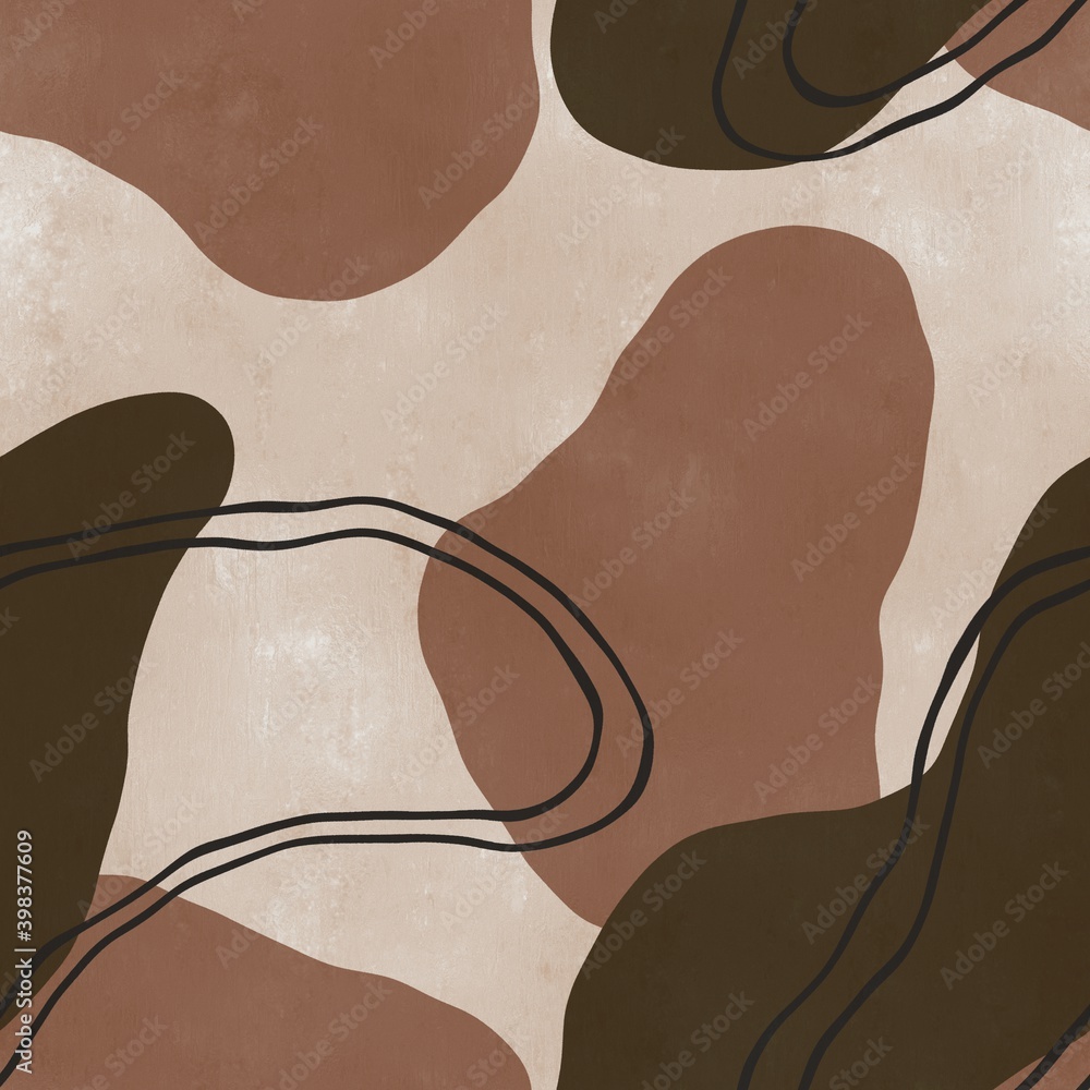 Seamless organic rounded curvy shapes naive design. High quality ...