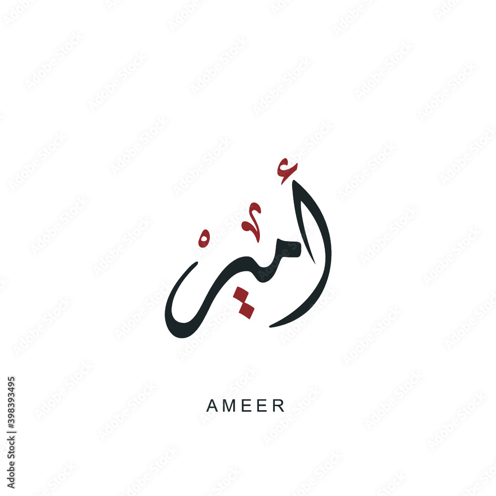 Arabic Calligraphy Diwani Style of an Arabian Name "Ameer" Stock Vector ...