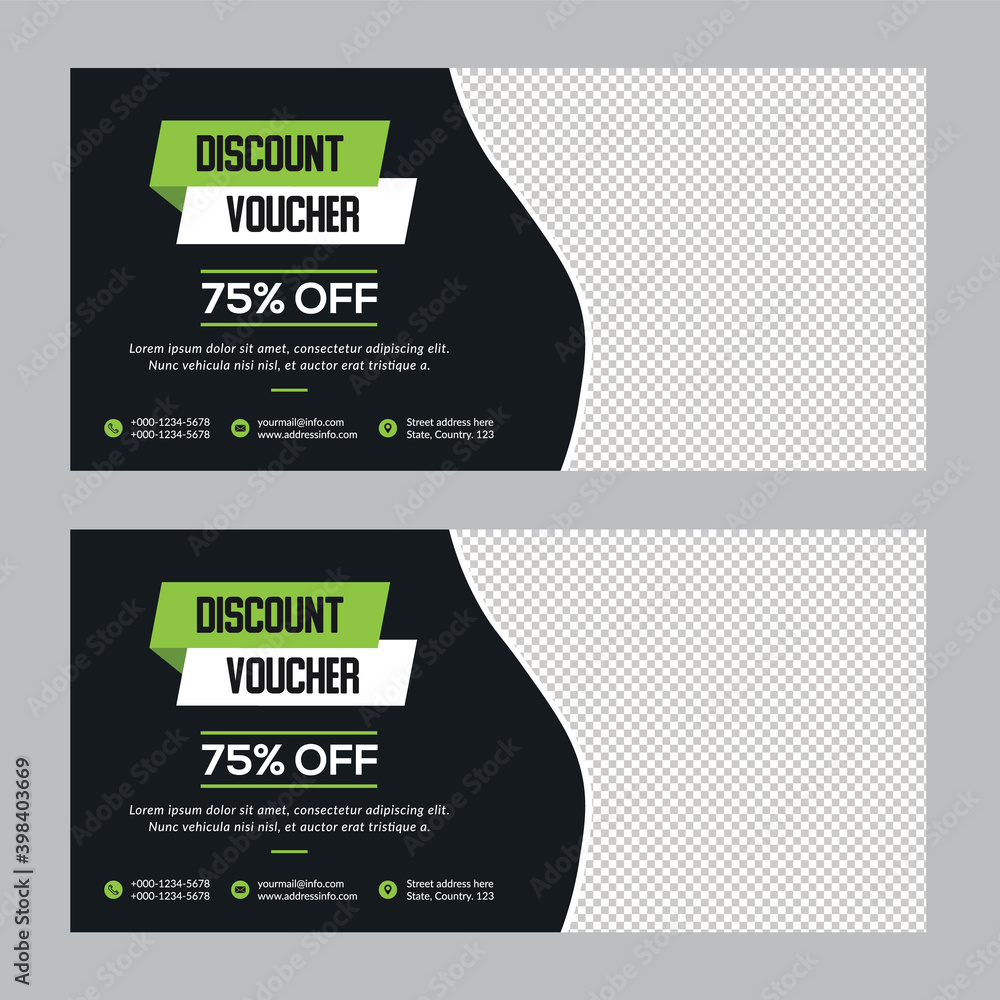 Vector illustration, creative business voucher template can be used for ...