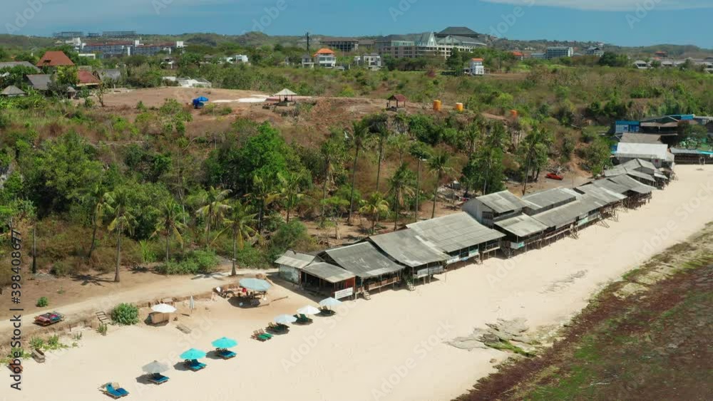 Balangan beach Bali with azure sand beach, rocky mountains and clear ...
