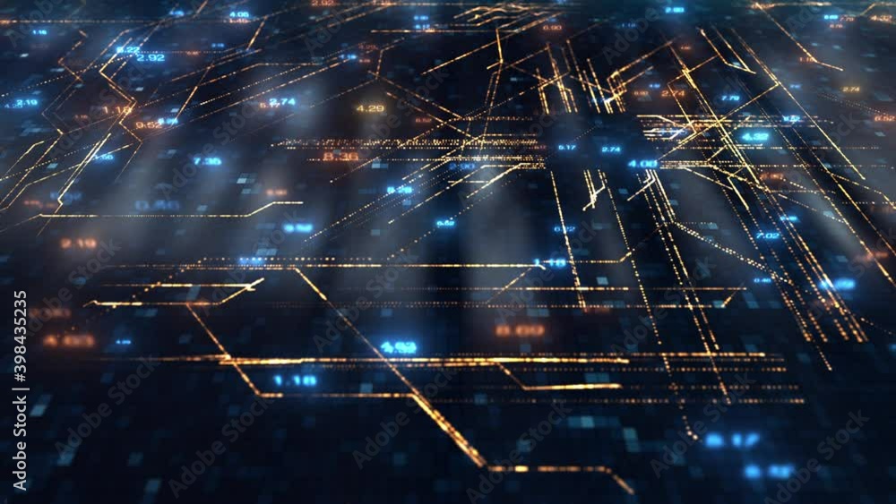 Technology Table with Data Connections Stock Video | Adobe Stock