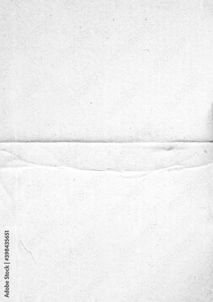folded paper for poster texture. Blank white crumpled and wrinkled ...